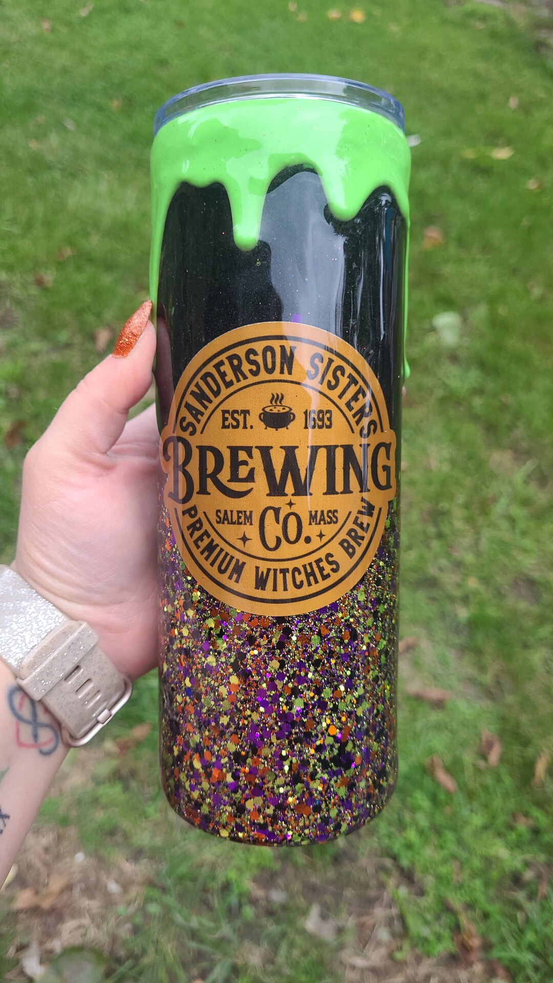 Sanderson Sisters Witches Brew Co 20oz Glitter Tumbler With Drips - Etsy