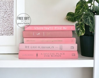 Light Pink Decorative Book Stack - Etsy