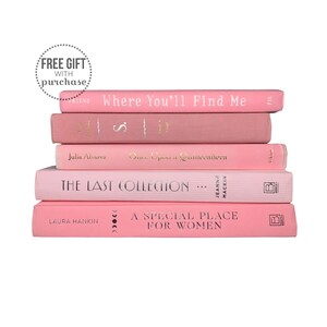 Pastel Pink Decorative Book Bundle - Light Pink Decor Books for Shelf ...