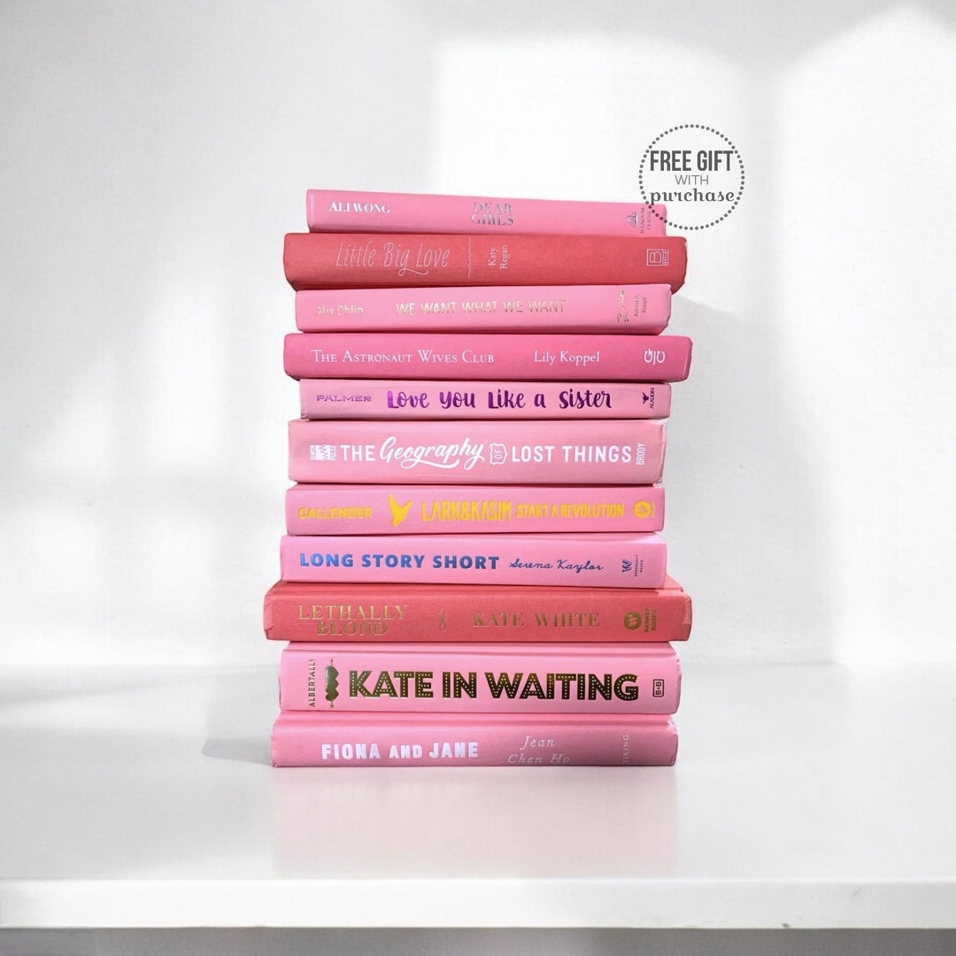 Book Stack - Pink Decor for Shelves - Decor for Pink Room - Nursery ...