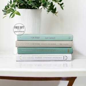 Seafoam Green Decor Green & Beige Book Set Stacked Books by Color ...