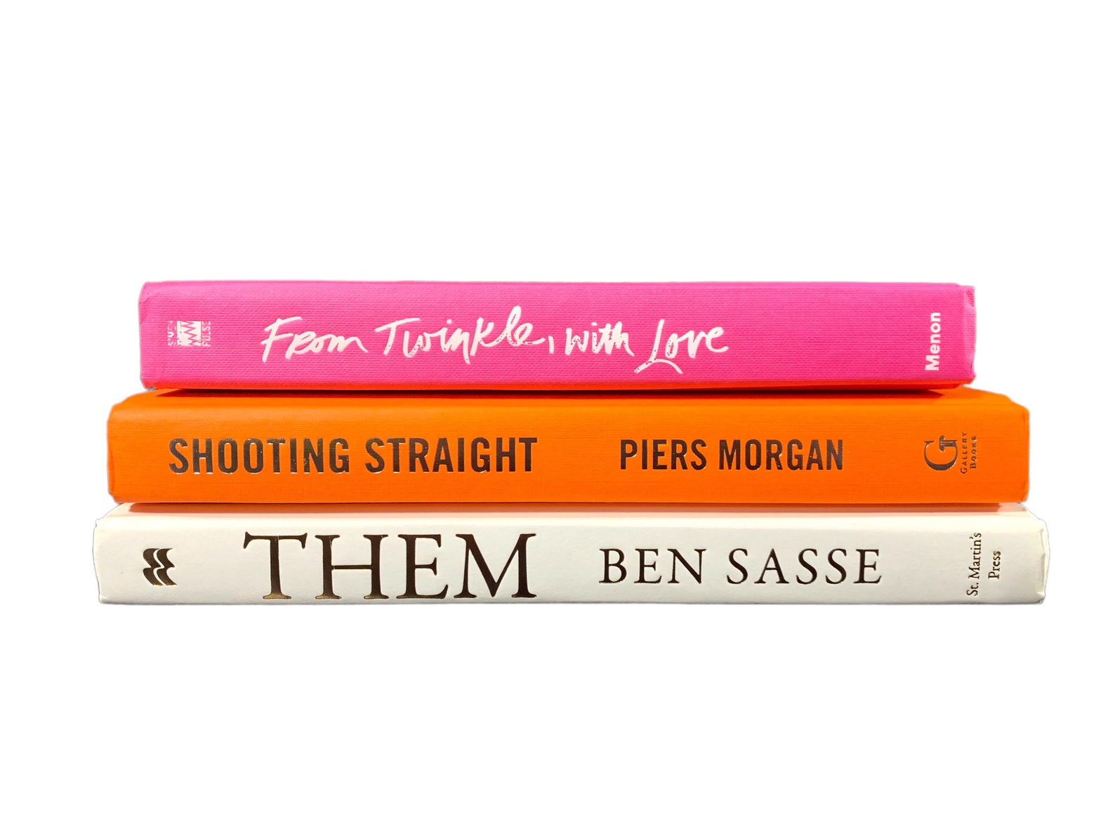 Bright Pink and Neon Orange Set of Books Pink Room Bedroom - Etsy