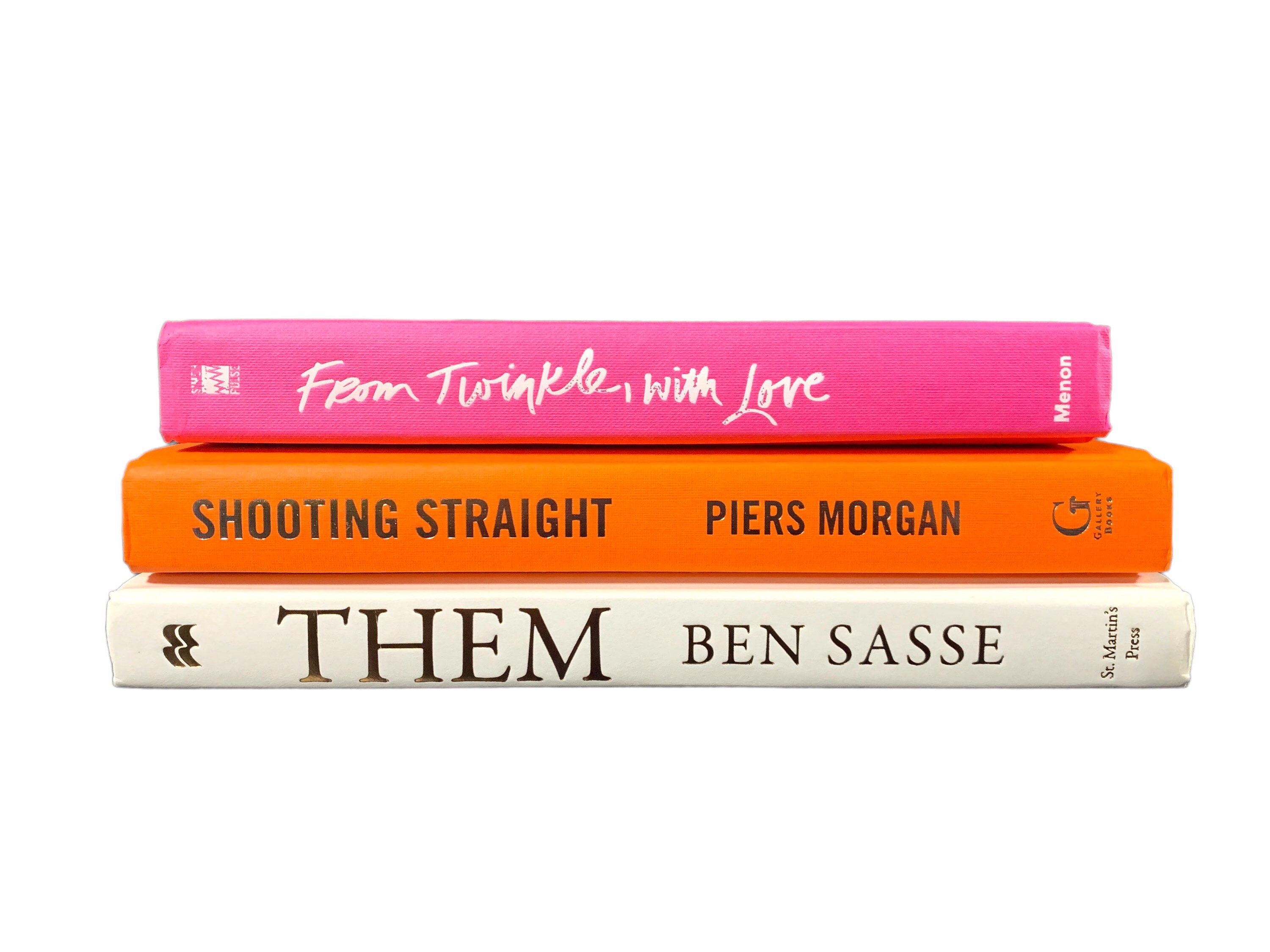 Bright Pink and Neon Orange Set of Books Pink Room Bedroom - Etsy