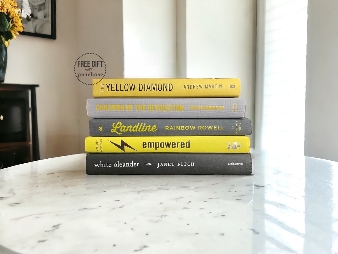 Yellow Home Decor Books for Shelf Decor Modern Home Accessories Books ...