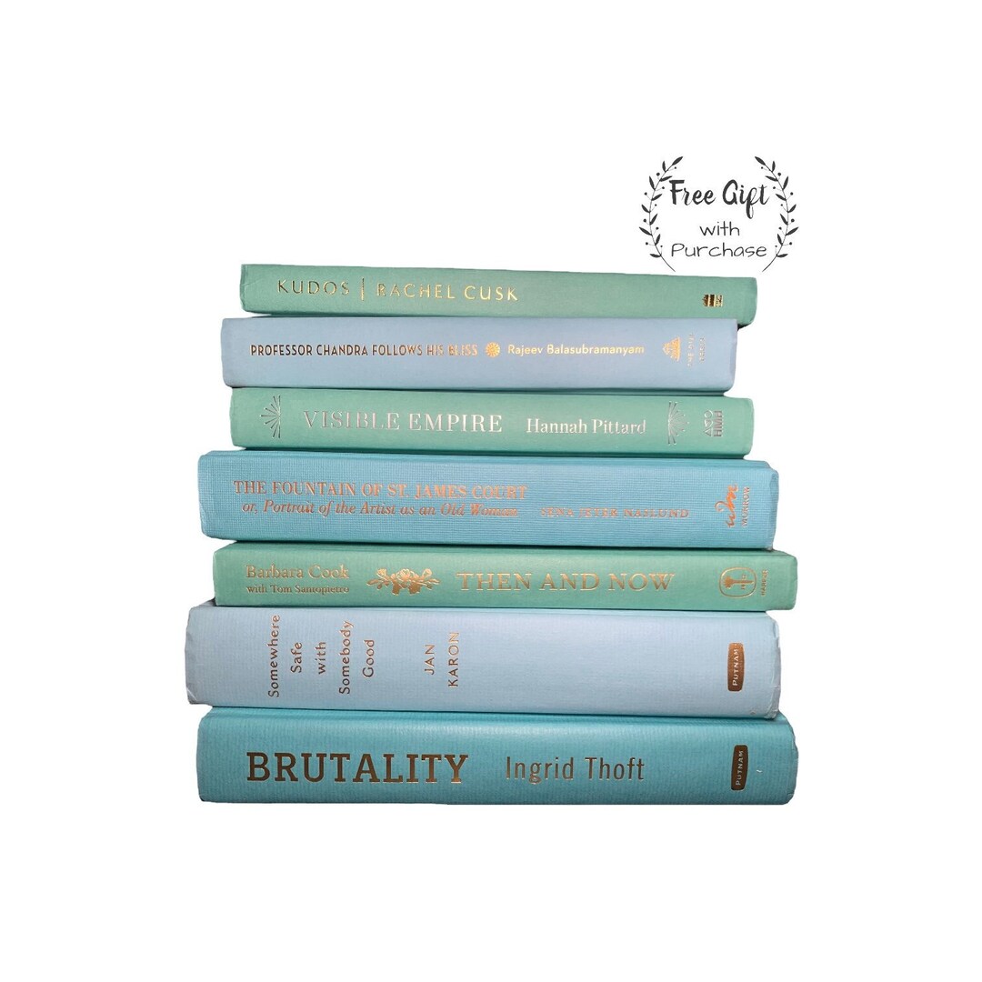 Mint Green and Turquoise Mix Interior Design Book Stack - Home Staging ...