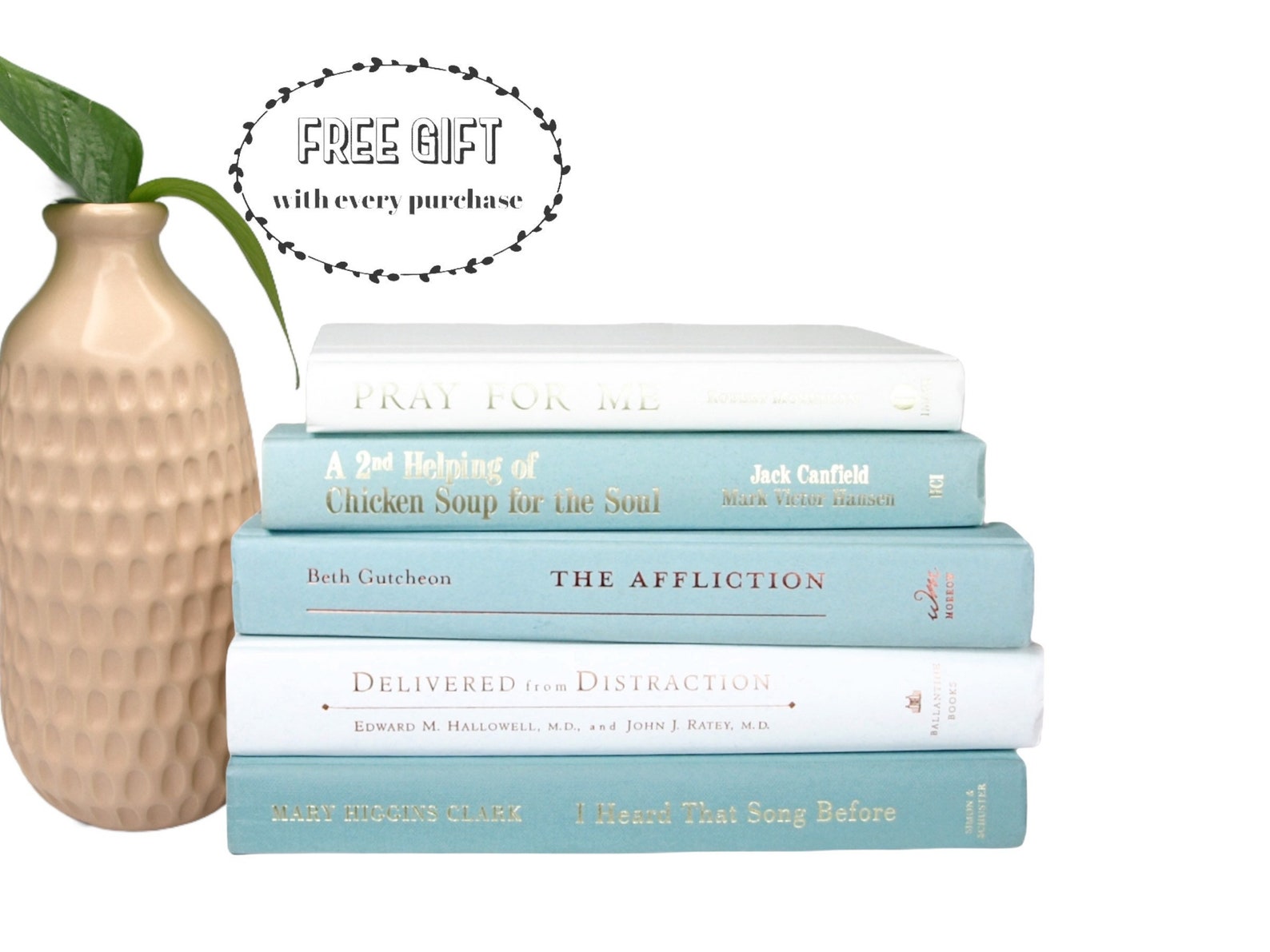 Turquoise & White Set of Hardcover Books for Home Decor Teal - Etsy