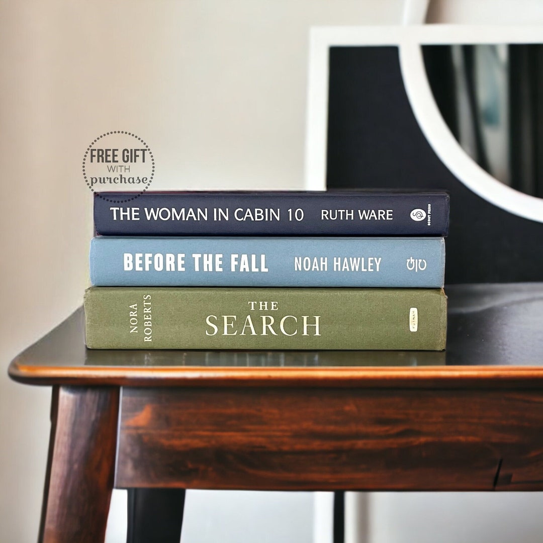 Army Green Decor Book Stack for Shelf Decor Modern Decorative Books ...