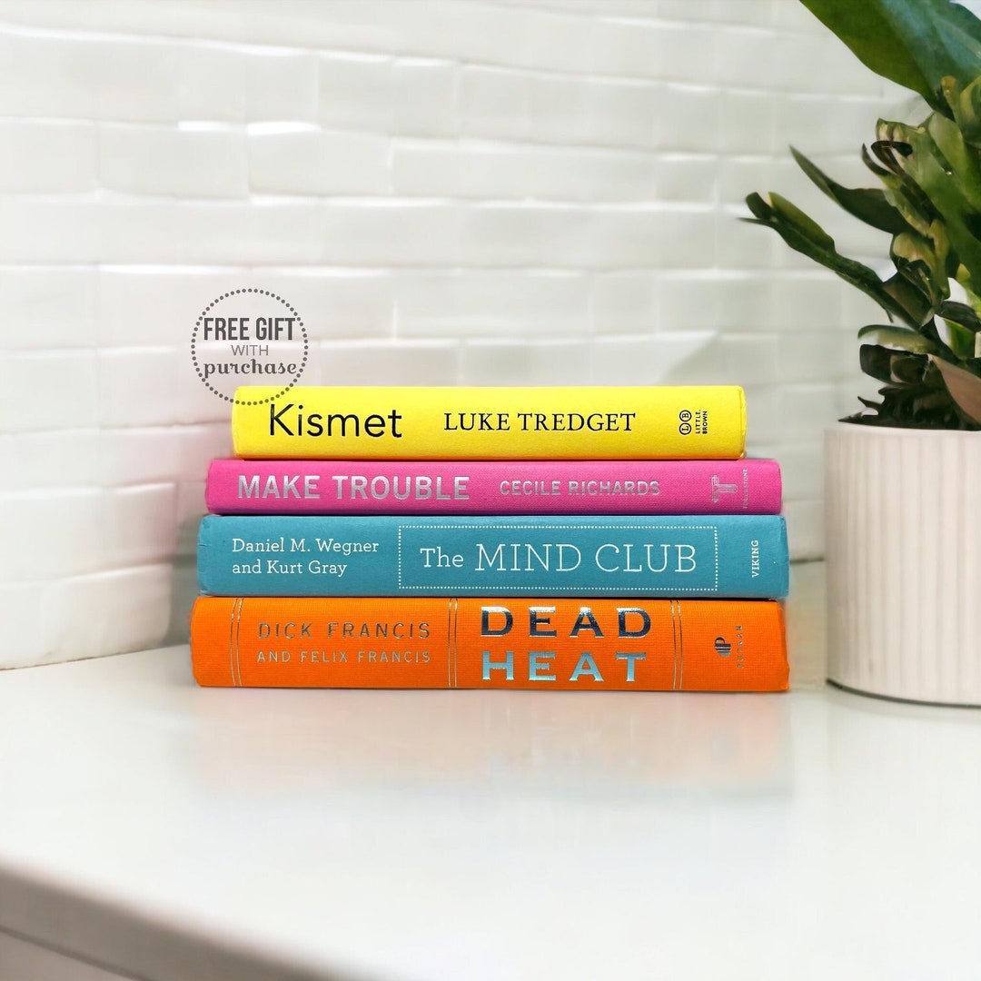 Bold Colorful Book Stack for Decor - College Dorm / Apartment ...