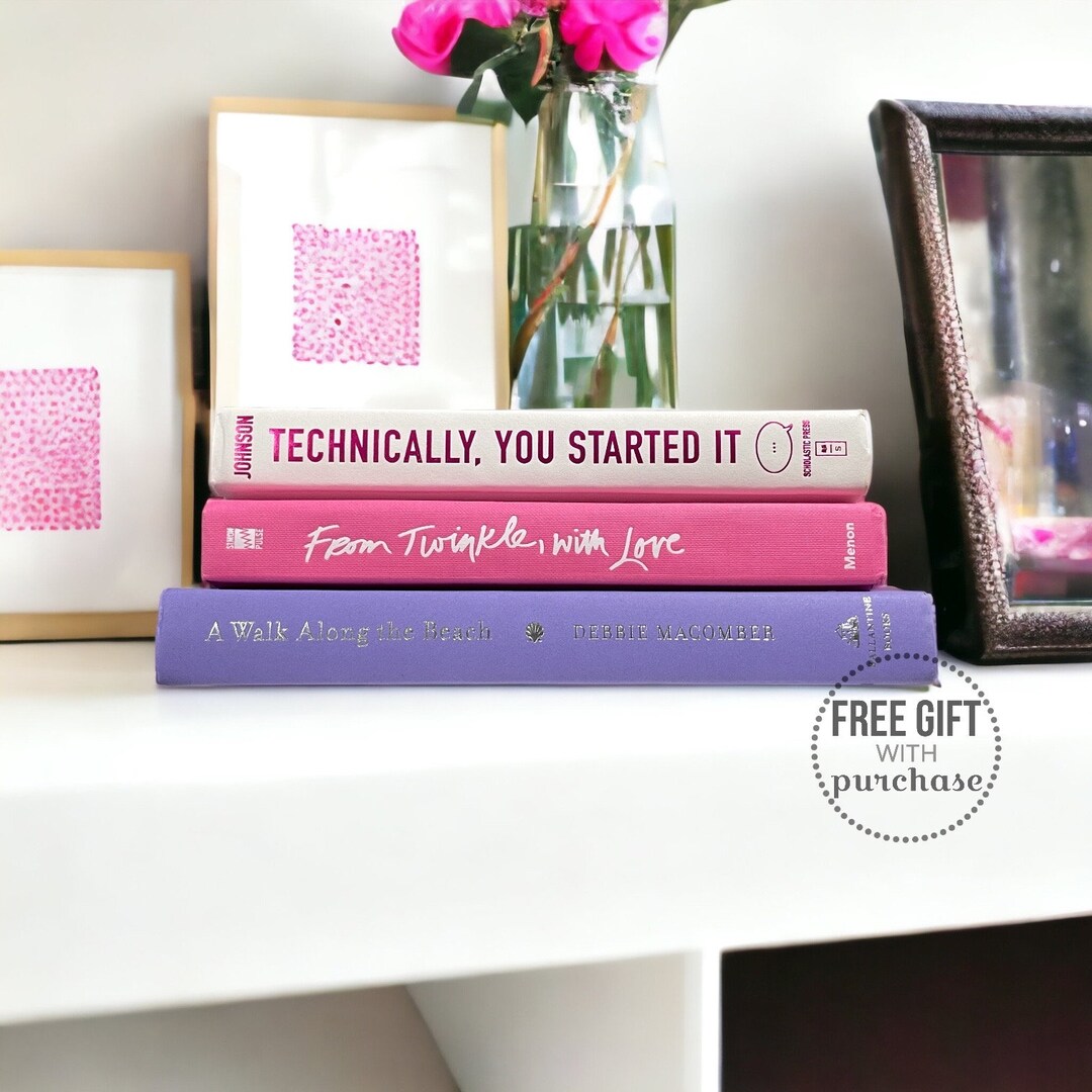 Purple Home Decor Book Set Trendy Home Decor Bookshelf Decor Purple Gift for Book Lover Purple ...