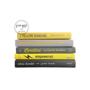 Yellow Home Decor Books for Shelf Decor Modern Home Accessories Books ...