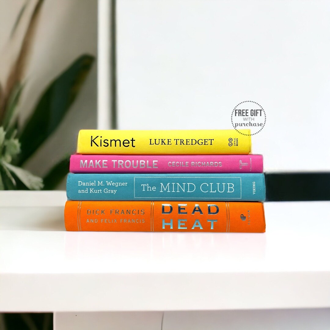 Yellow Home Decor Book Set Colorful Home Accents Decor for Shelves ...