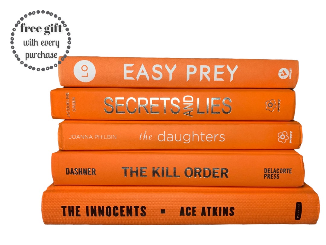 Neon Orange Book Stack for Shelf Decor Neon Color Decor for - Etsy