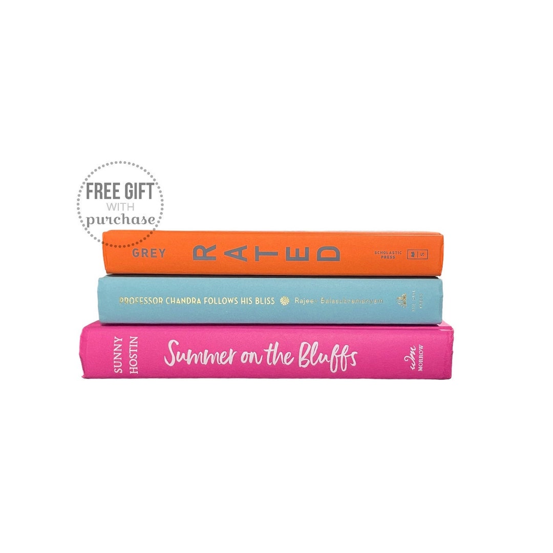 Orange Home Decor Book Set - Colorful Modern Decor - Office Decor ...