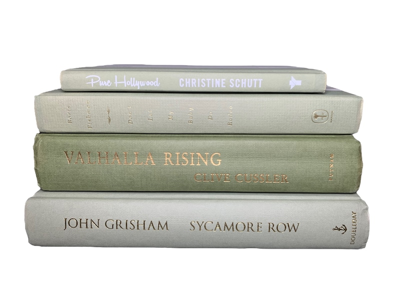 Sage Green Decor Books Decorative Book Stack Built in - Etsy