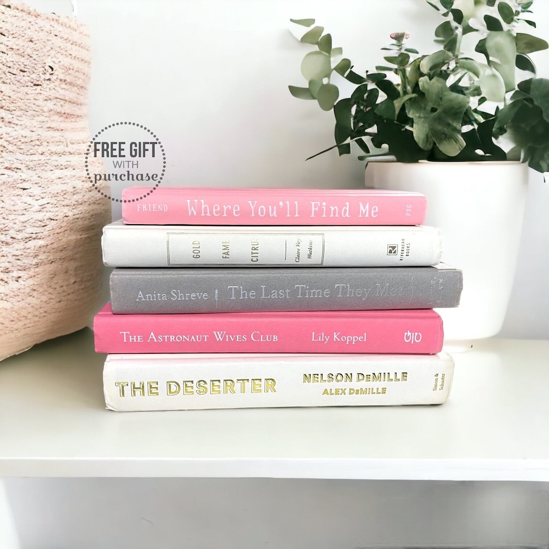 Decorative Book Stack for Decor - Pink Shelf Decor - Home Accents for ...
