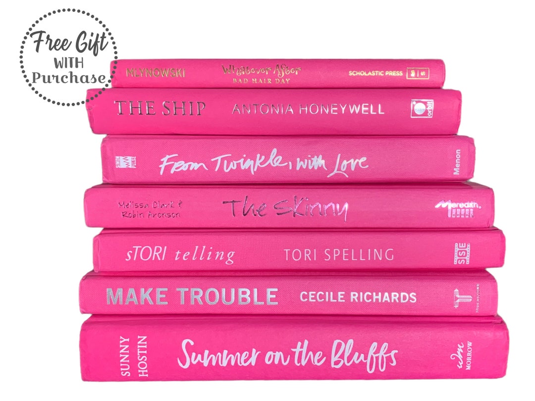 Hot Pink Room Decor Book Set Book Lover Gift Bold Bookcase - Etsy