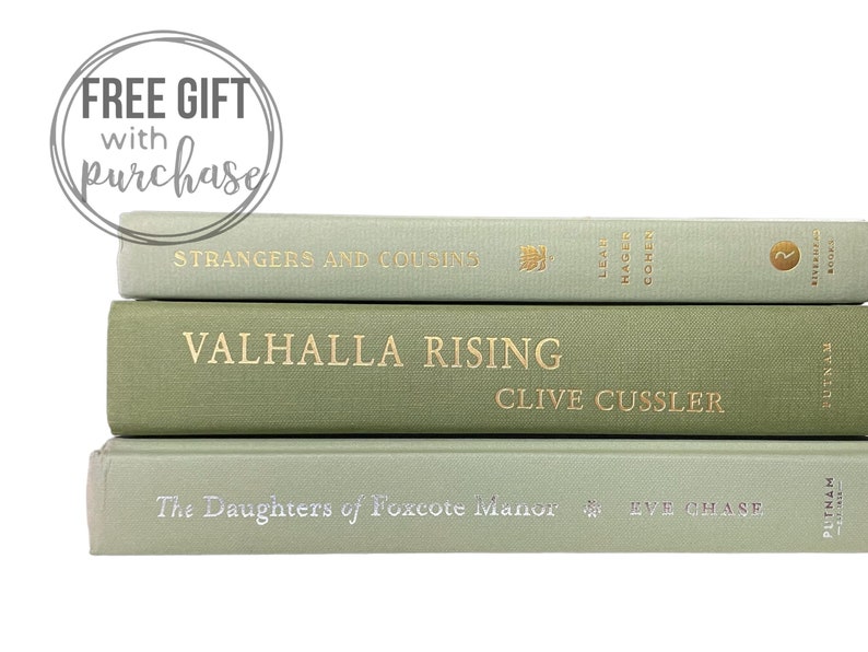 Sage Green Decor Books Decorative Book Stack Built in - Etsy