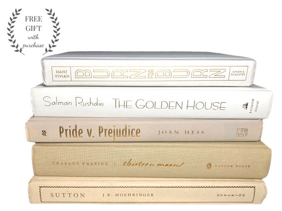 White Beige and Gold Shelf Filler Decor Stacked Books - Etsy