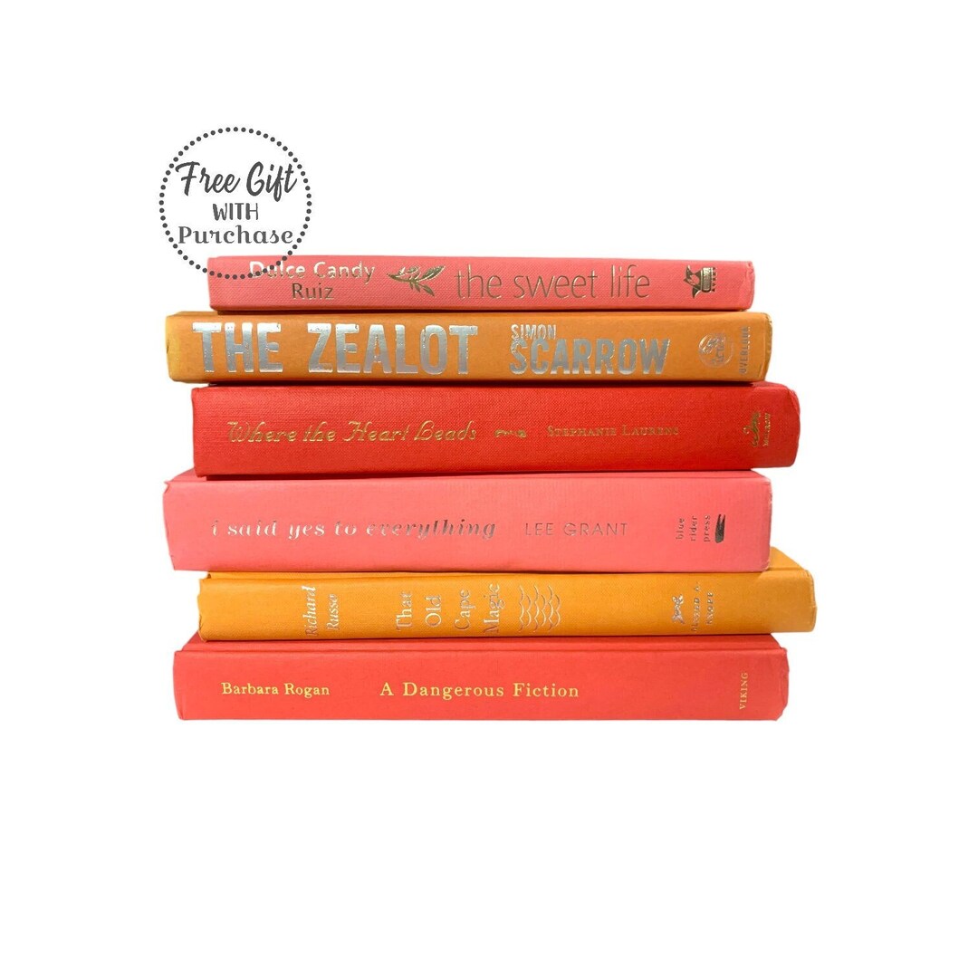 Decorative Books by Color Staging Books for Shelf Decor Red Decor ...
