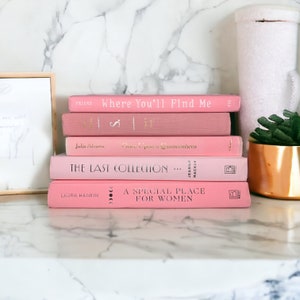 Pastel Pink Decorative Book Bundle - Light Pink Decor Books for Shelf ...