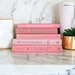 Pastel Pink Decorative Book Bundle - Light Pink Decor Books for Shelf ...