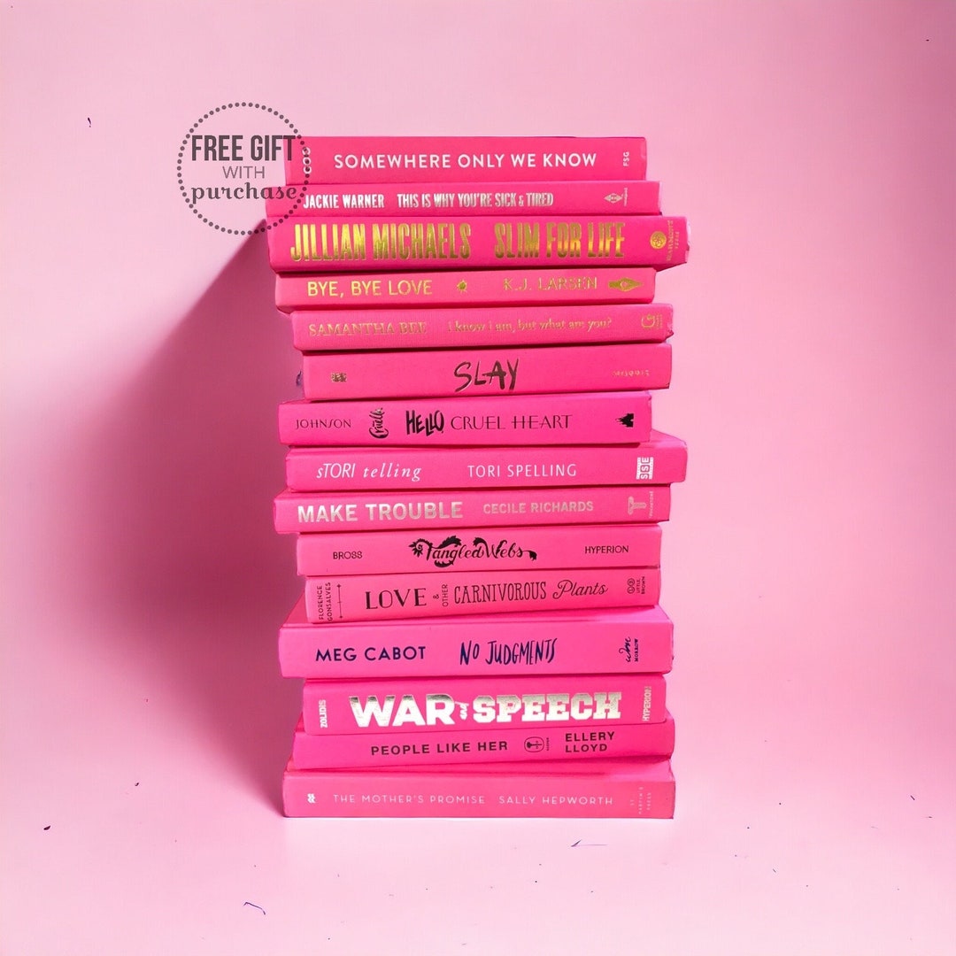 Pink Decorative Books / Objects - Aesthetic Room Decor Book Stack ...