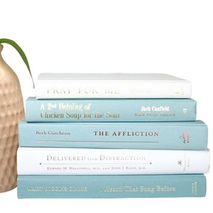 Turquoise & White Set of Hardcover Books for Home Decor Teal - Etsy