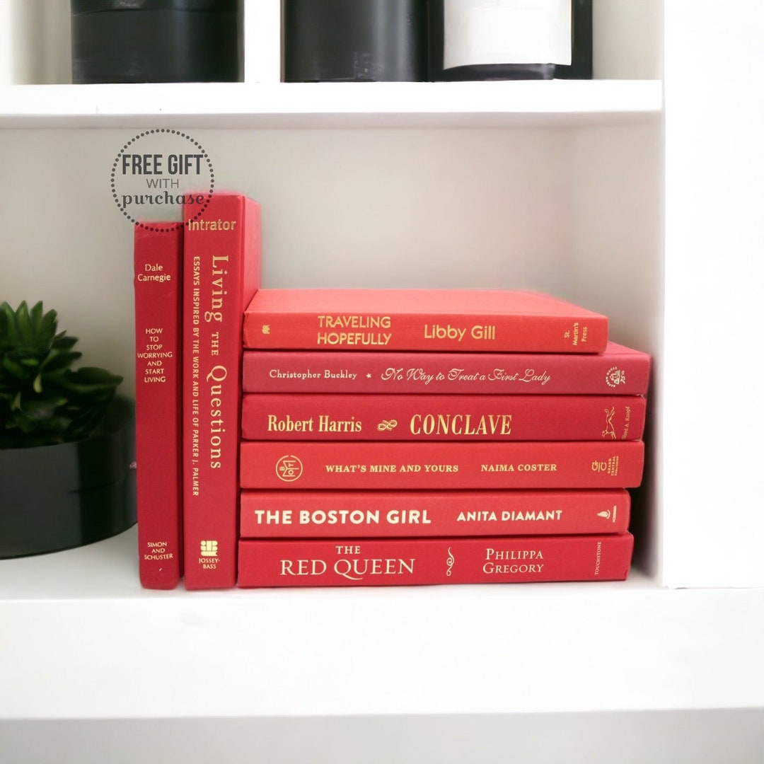 Collection of Red Books for Floating Shelves or Shelf Decor ...