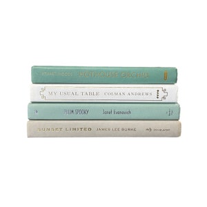 Seafoam Green Decor - Green & Beige Book Set - Stacked Books by Color ...