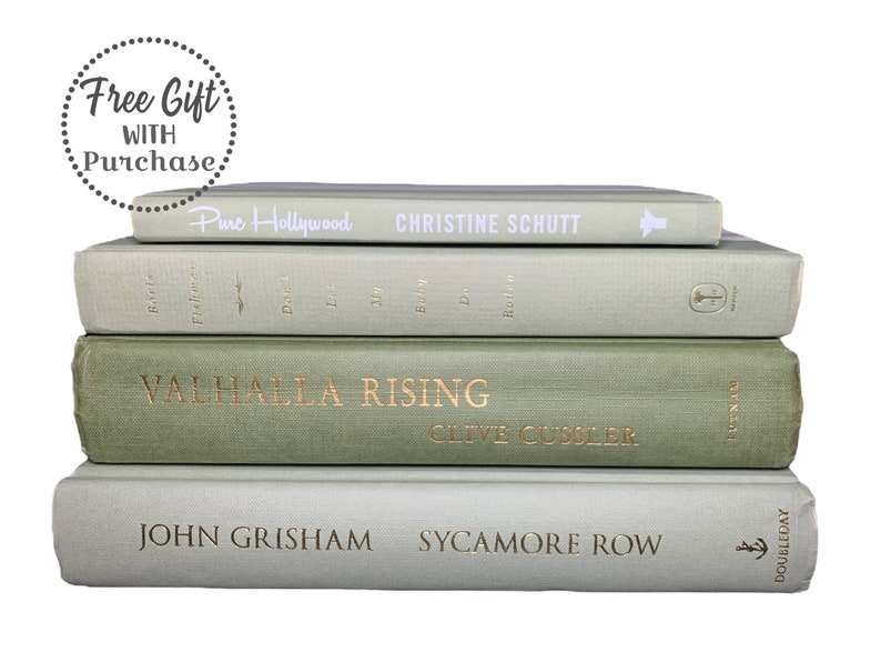 Sage Green Decor Books Decorative Book Stack Built in - Etsy