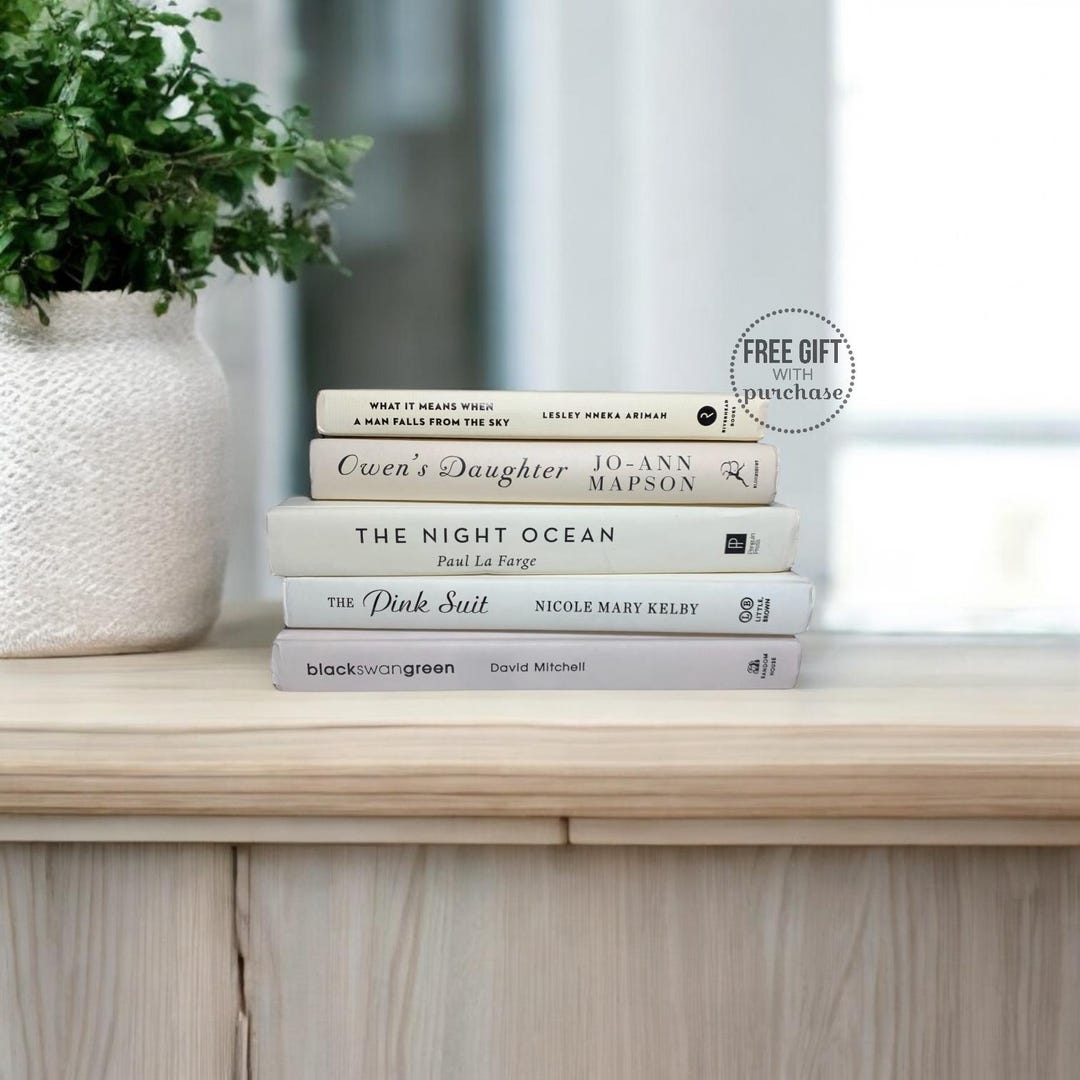 Cream and Black Decor Books Set for Shelf Decor - Decorative Book ...