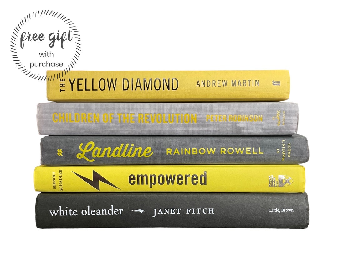 Yellow Home Decor Books for Shelf Decor Modern Home - Etsy