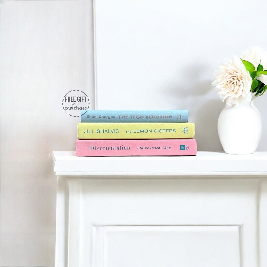 Home Decor Pastel Book Set Shelf Decor Ideas Nursery Decor Girls Room ...