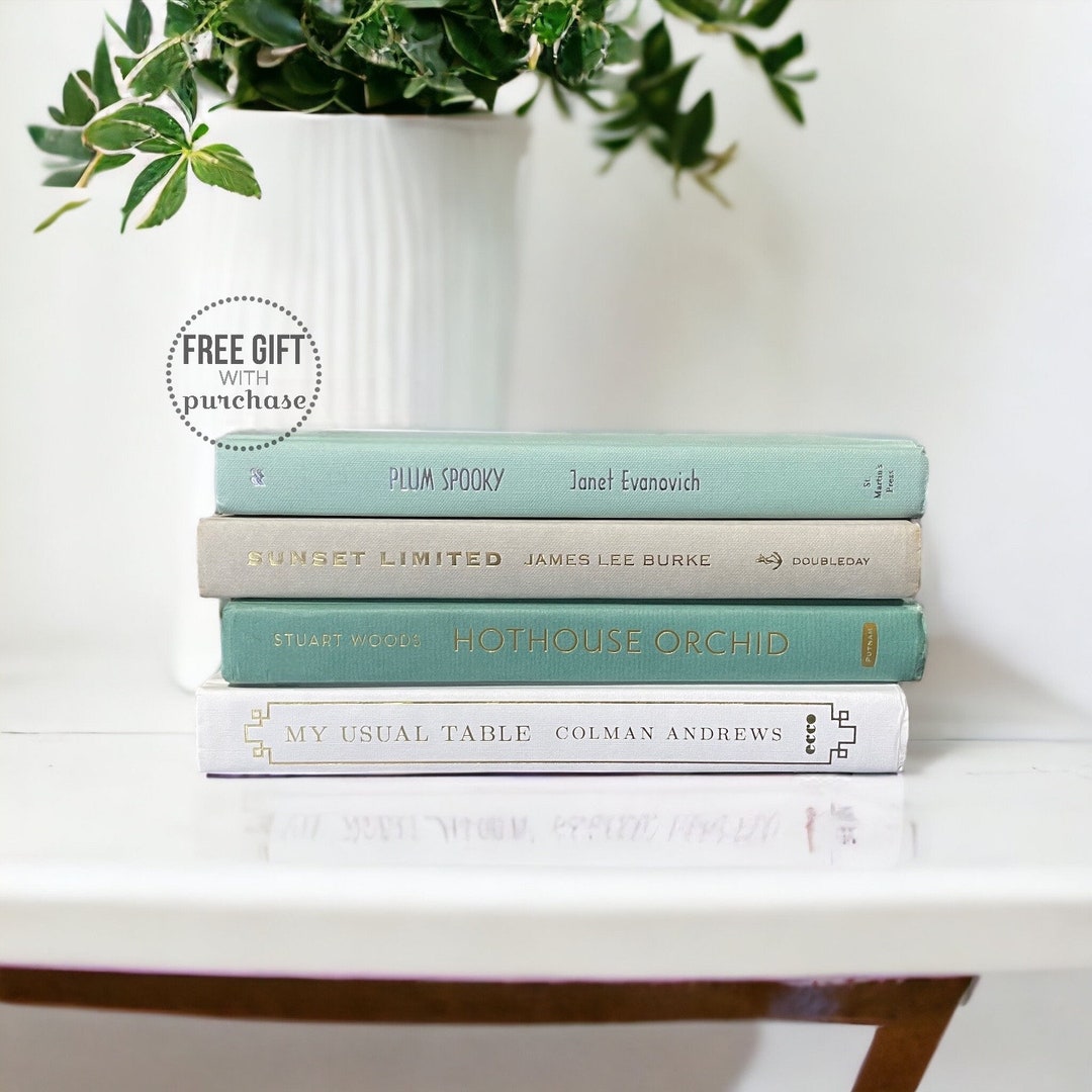 Seafoam Green Home Decor Coffee Table Books, Light Green Neutral ...