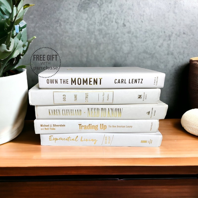 White Decorative Books - Etsy