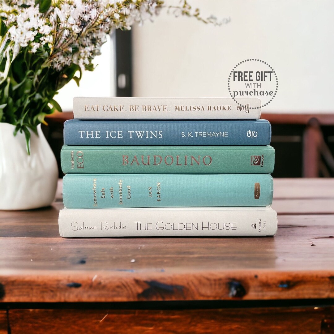 Beach Decor, Book Set for Shelf Decor, Blue Books by Color, Decorative ...