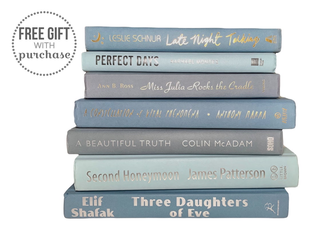 Stack of Blue Books for Modern Farmhouse Decor Blue Home - Etsy