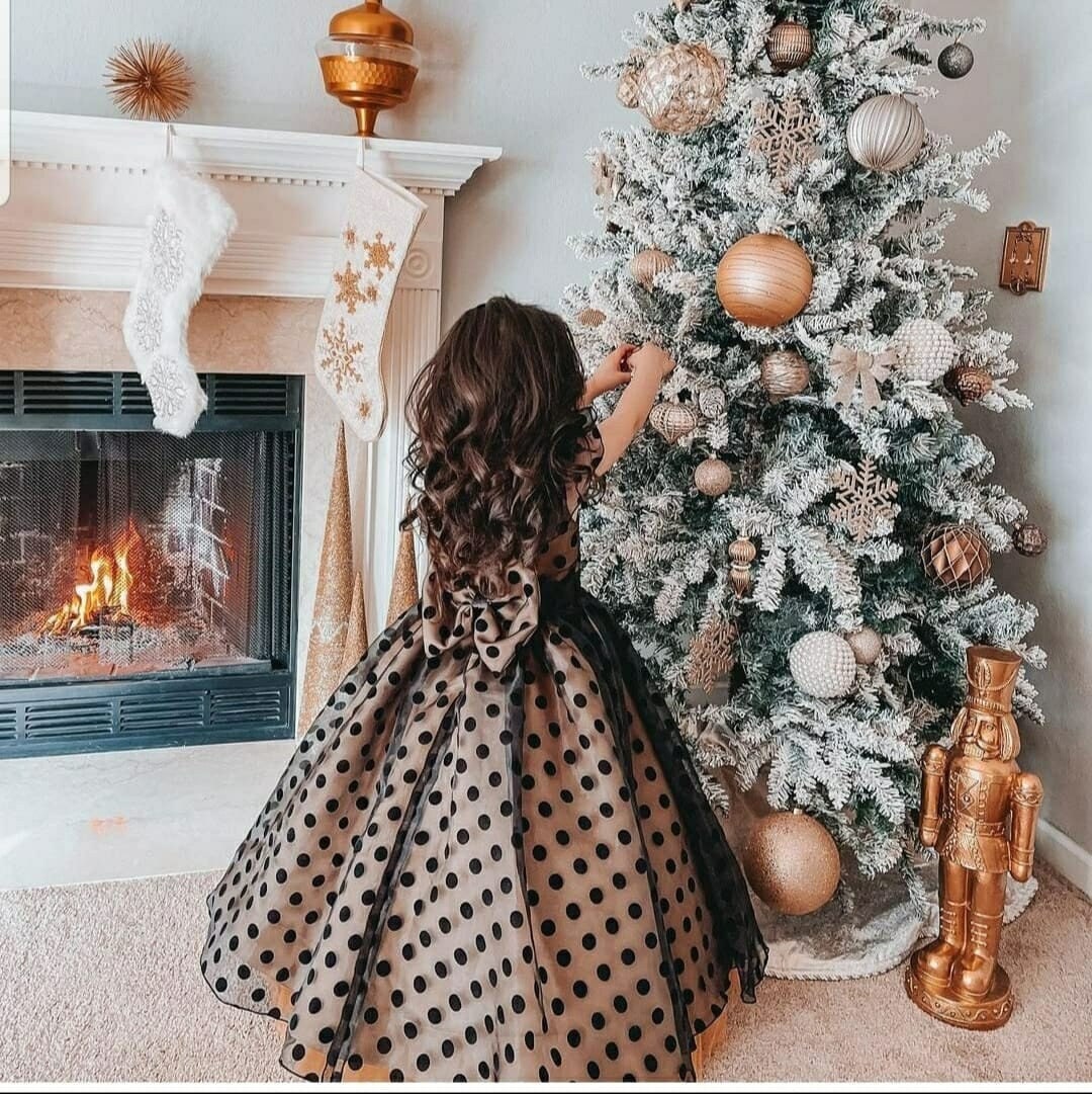 Black Polka Dot Princess Dress: Elegant Toddler Party Gown - Etsy