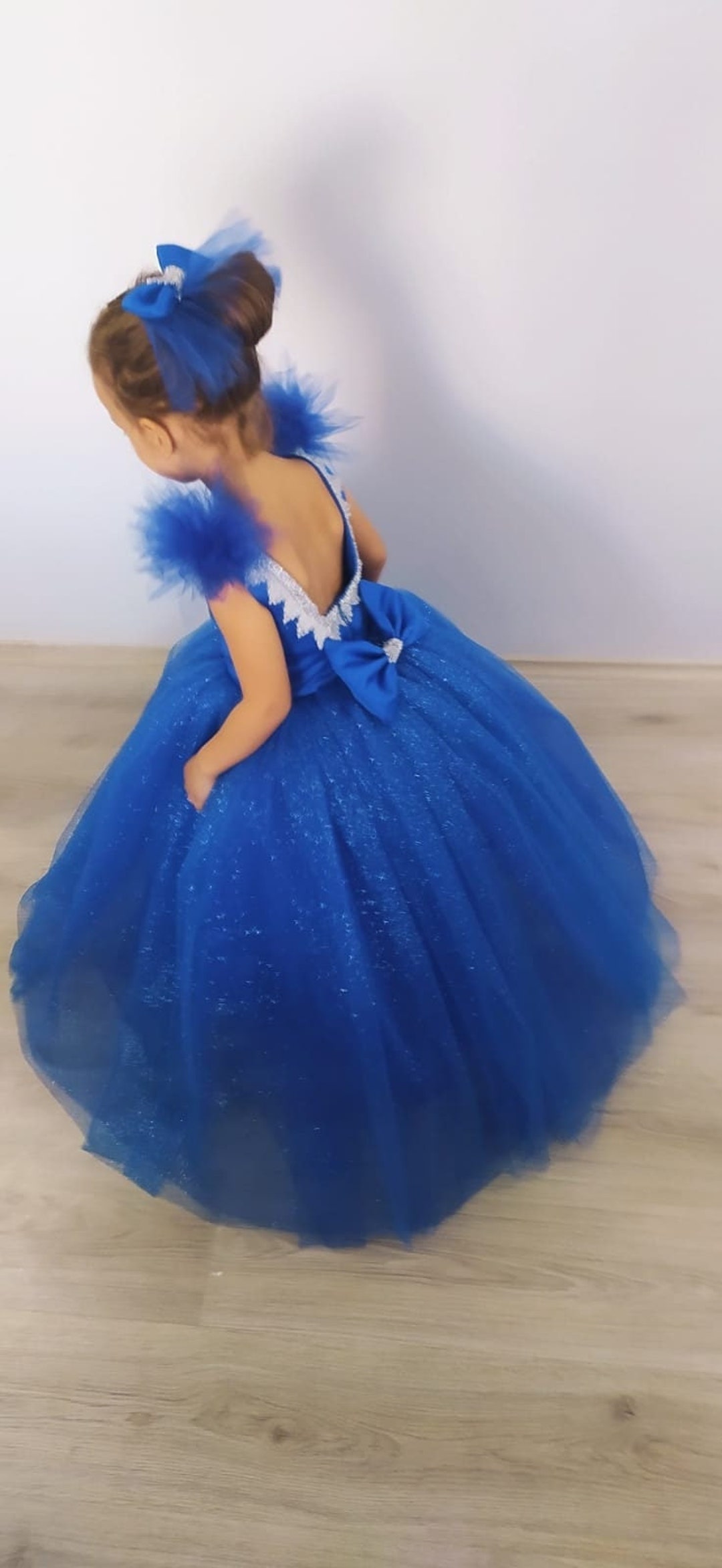 Royal Blue Girls Prom Party Dress Puffy Birthday Dress Girls - Etsy