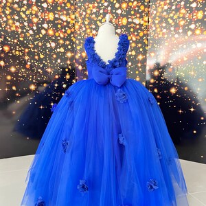 Royal Blue Girls Prom Party Dress, Puffy Birthday Dress, Girls Blue ...