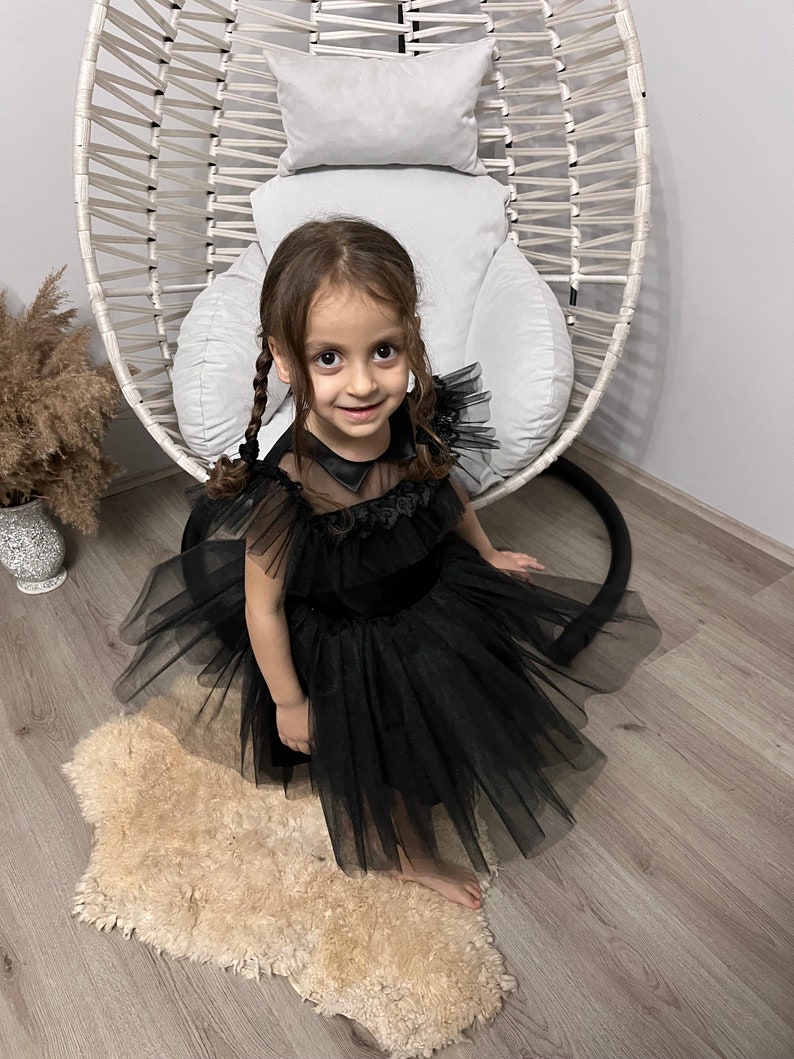 Toddler Wednesday Addams Black Costume Gothic Wednesday - Etsy