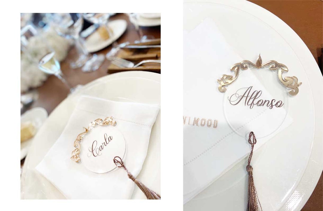 Baroque Placeholder, Wedding Guest Gift With Mirror Plexiglass ...