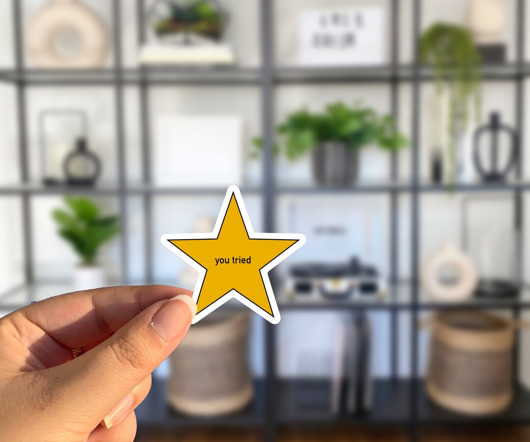 You Tried Sticker, Star Sticker, Funny, Sarcastic, Gold Star, Award - Etsy