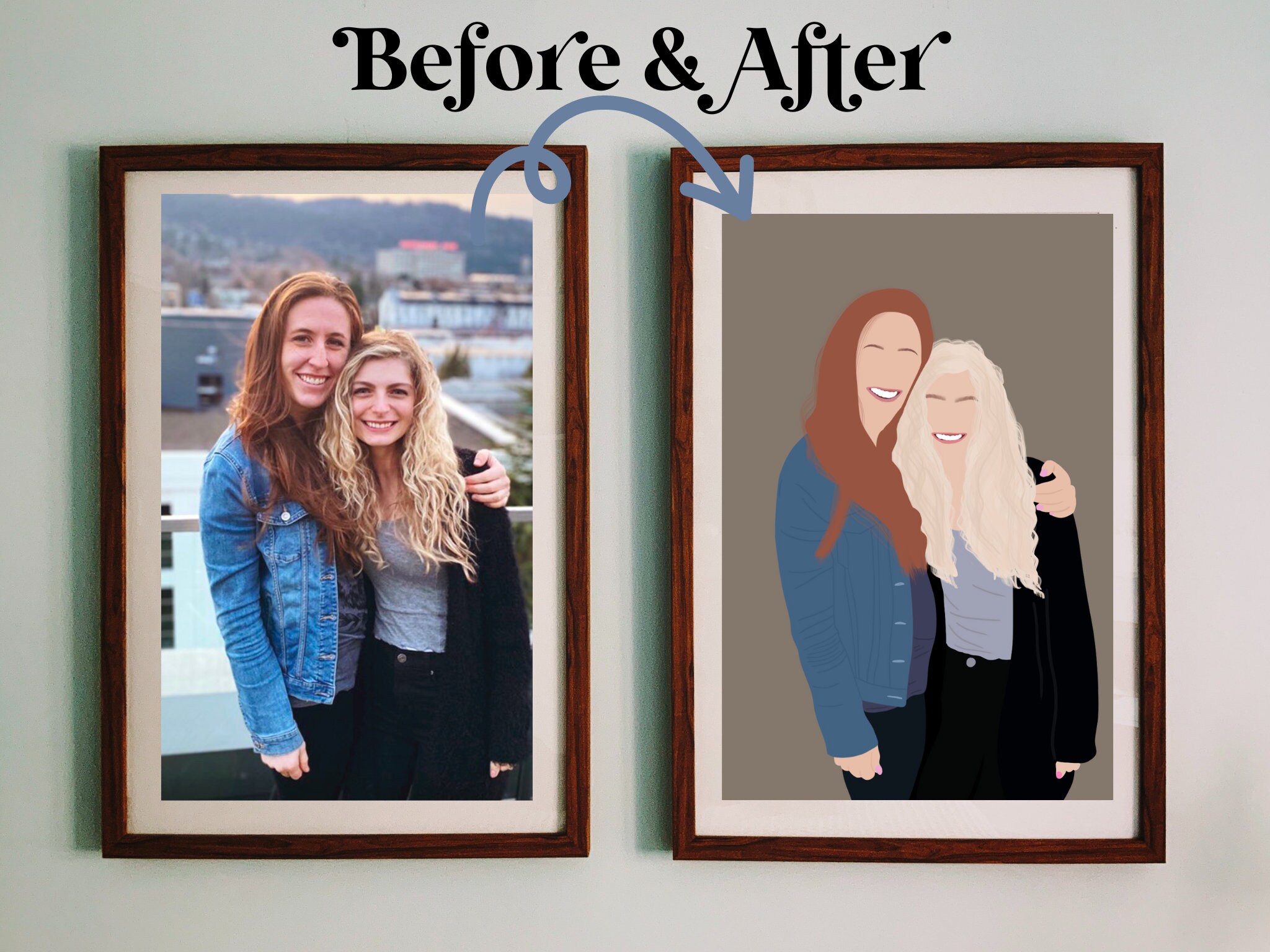 Custom Minimal Digital Portrait Custom Portrait Custom - Etsy