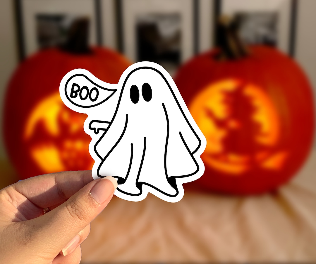 Funny Ghost Sticker, Boo Sheet Sticker, Boo Sheet Ghost, Halloween ...