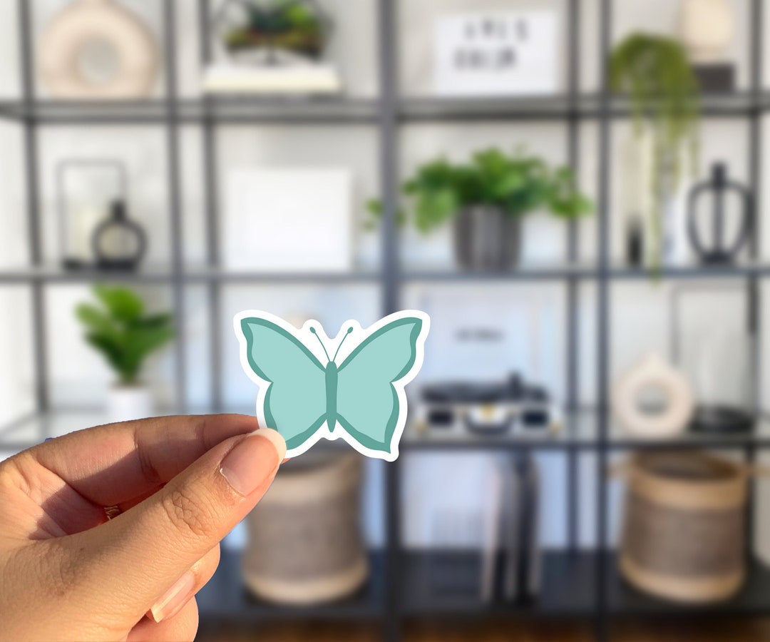 Blue Butterfly Sticker, Waterproof Decal - Etsy
