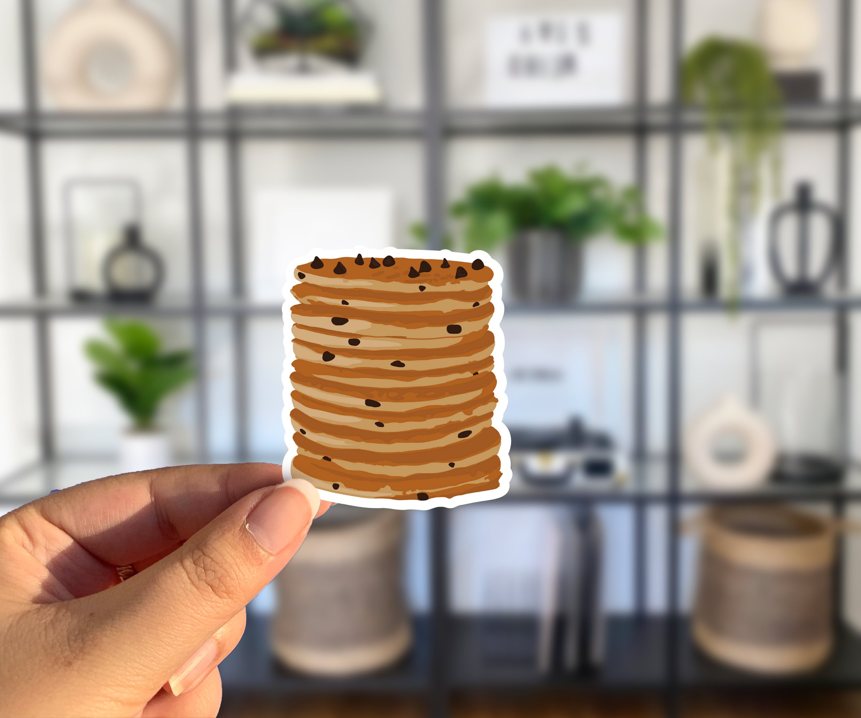 Chocolate Chip Pancake Sticker, Pancakes, Breakfast, Food, Stack - Etsy
