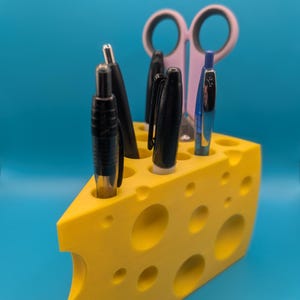 Cheese Pen Holder: Quirky Desk Organizer, Fun Gift - Etsy