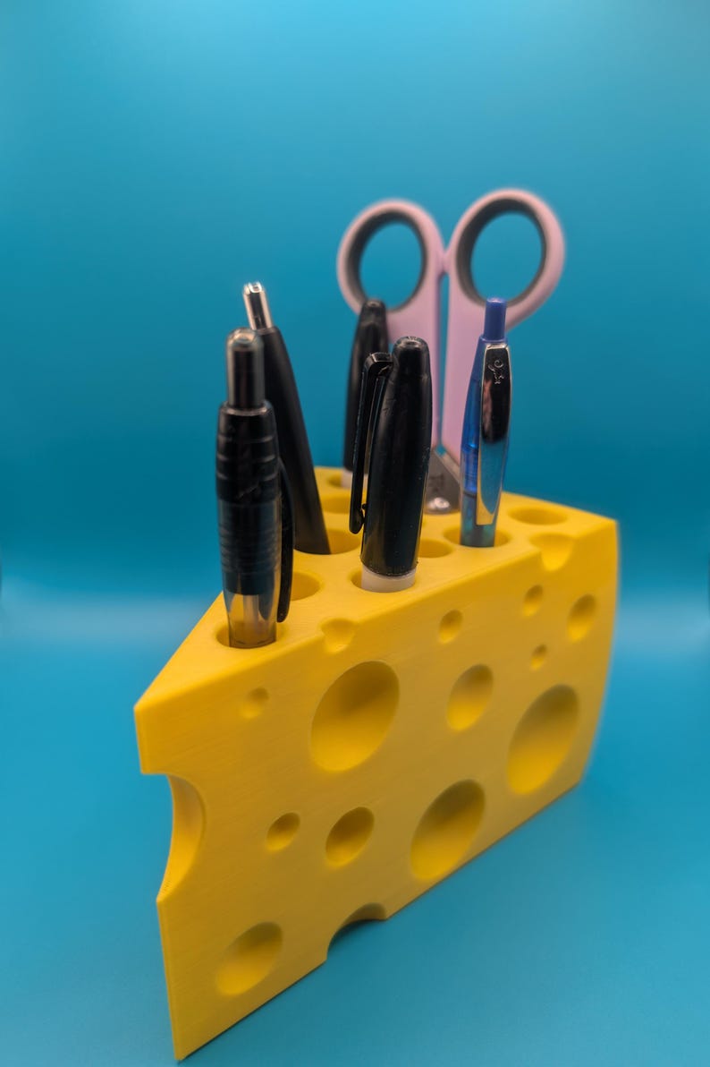 Cheese Pen Holder: Quirky Desk Organizer, Fun Gift - Etsy