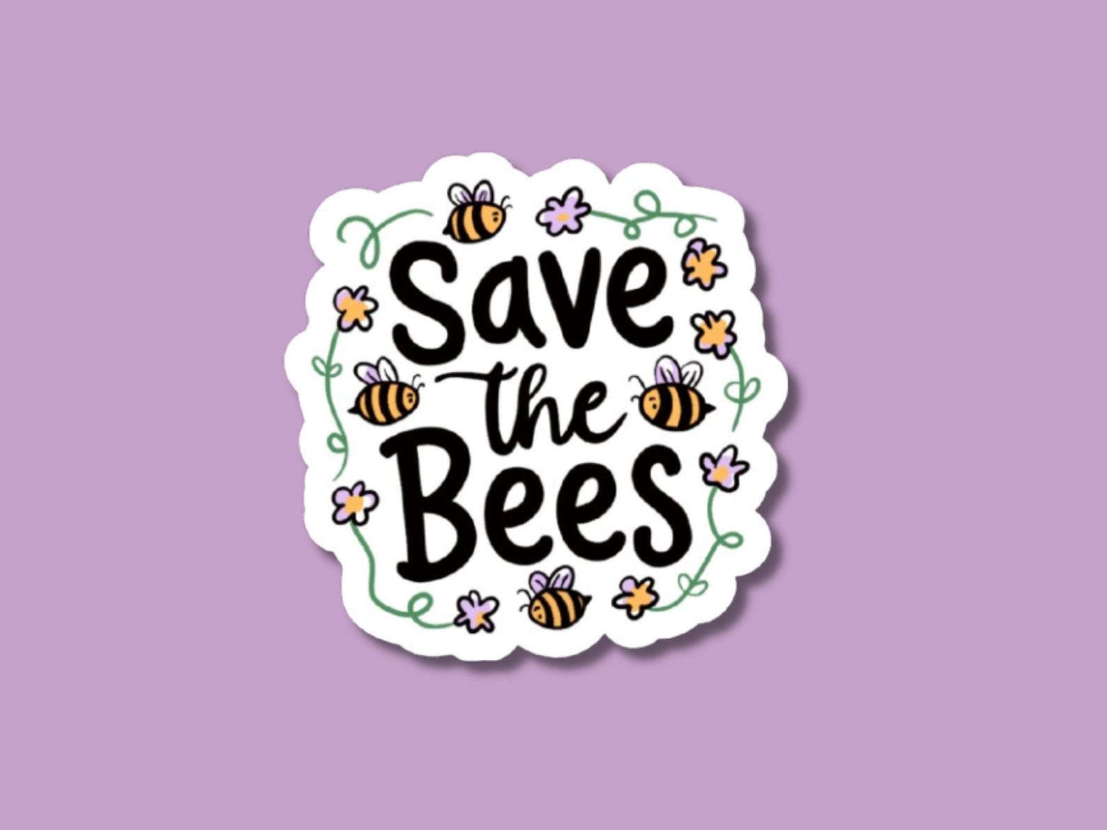 Save the Bees Sticker, Bee Stickers, Be Kind, Gardening Sticker, Bee ...